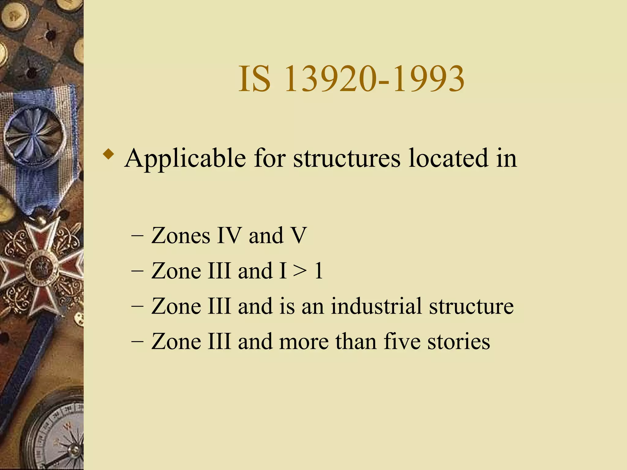 IS 13920 1993 ductile detailing of RCC structures subjected to seismic ...