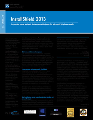 InstallShield 2013 Datasheet