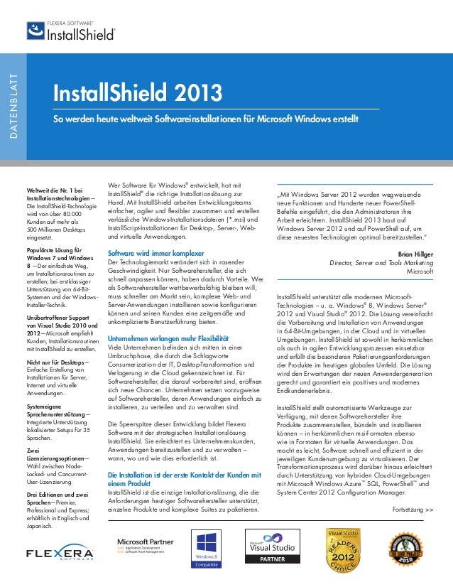 InstallShield 2013 Datasheet
