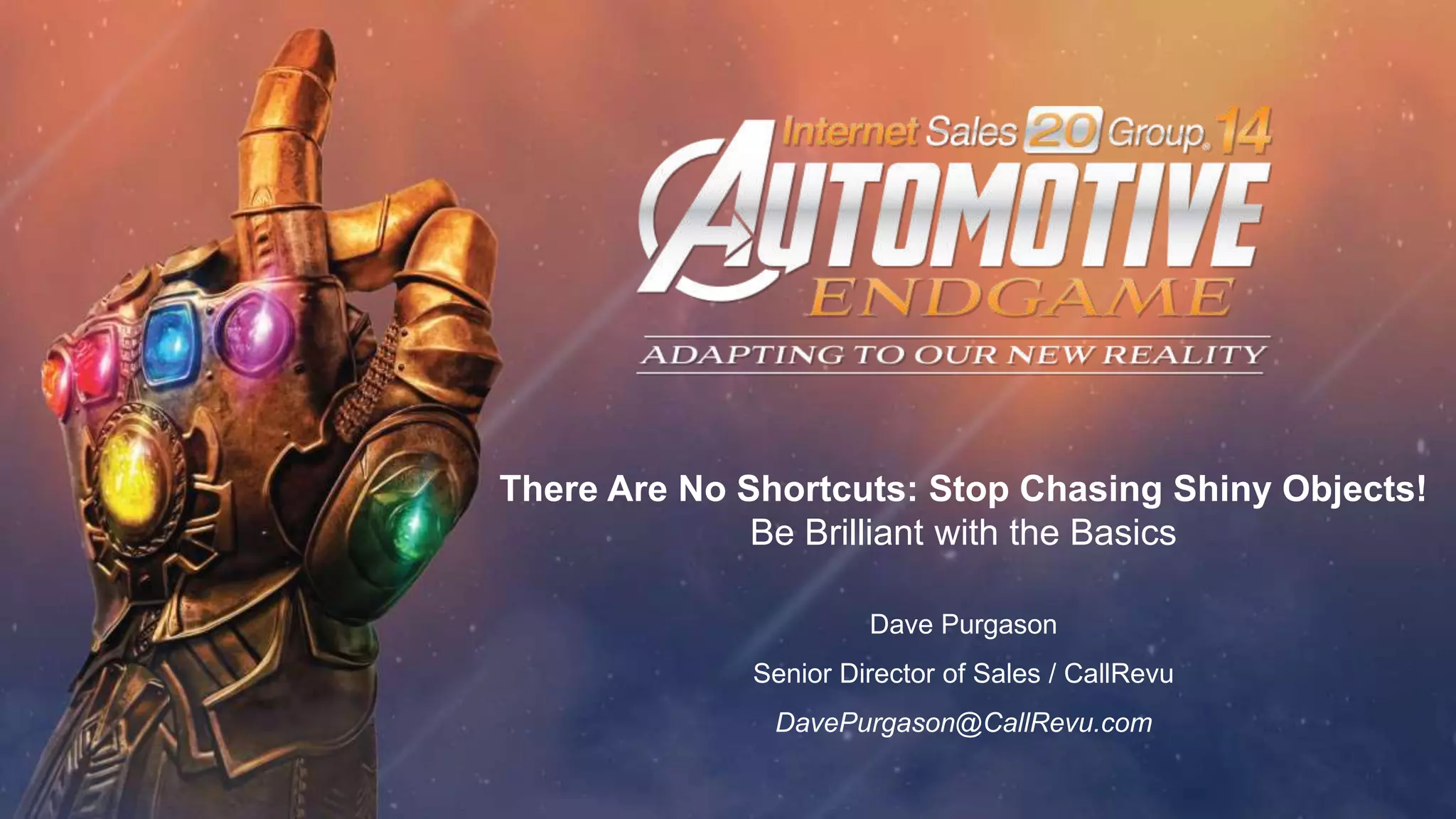 IS20G14 - There are No Shortcuts: Stop Chasing Shiny Objects! Be ...