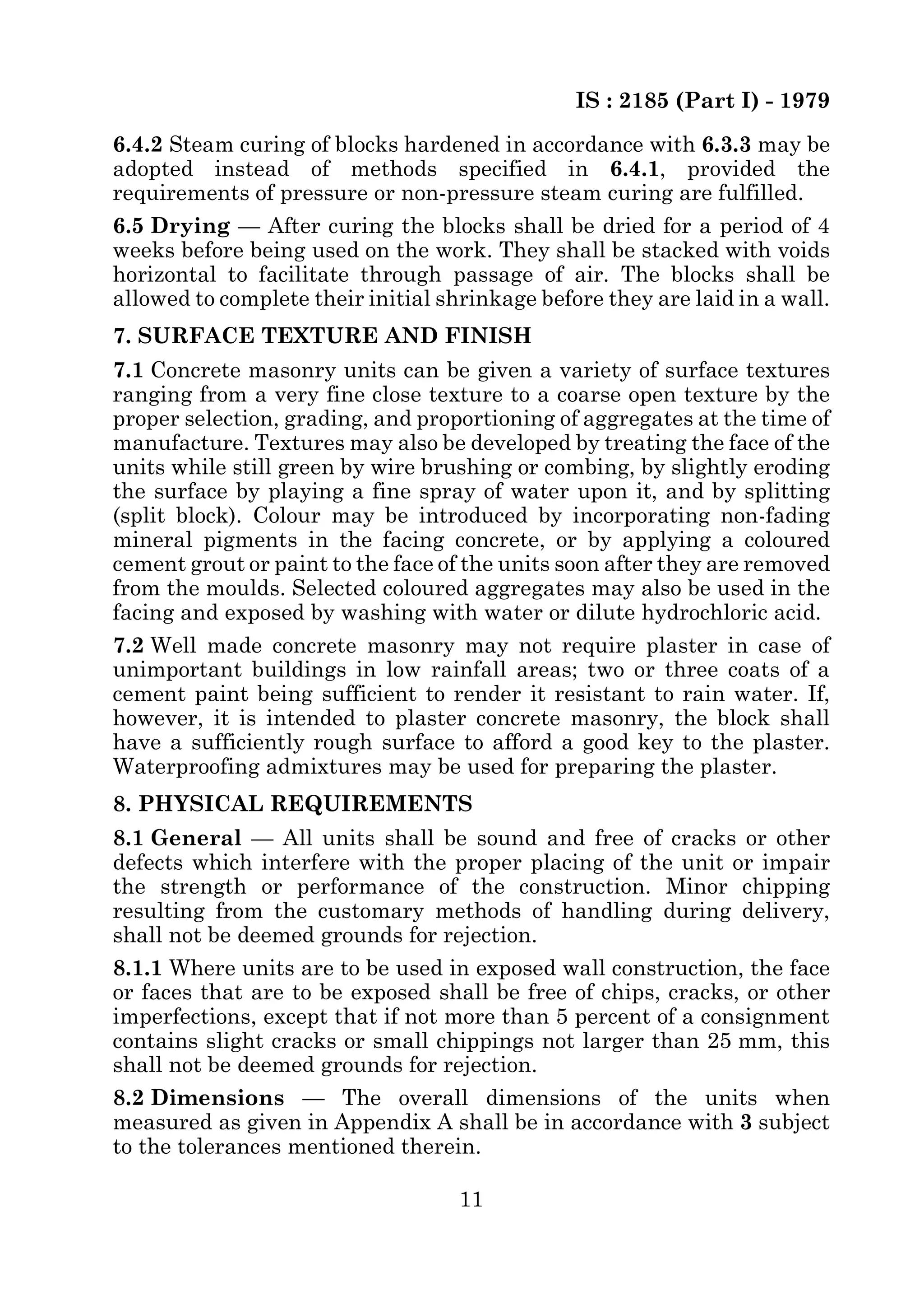 Is 2185 1 1979(2003) | PDF