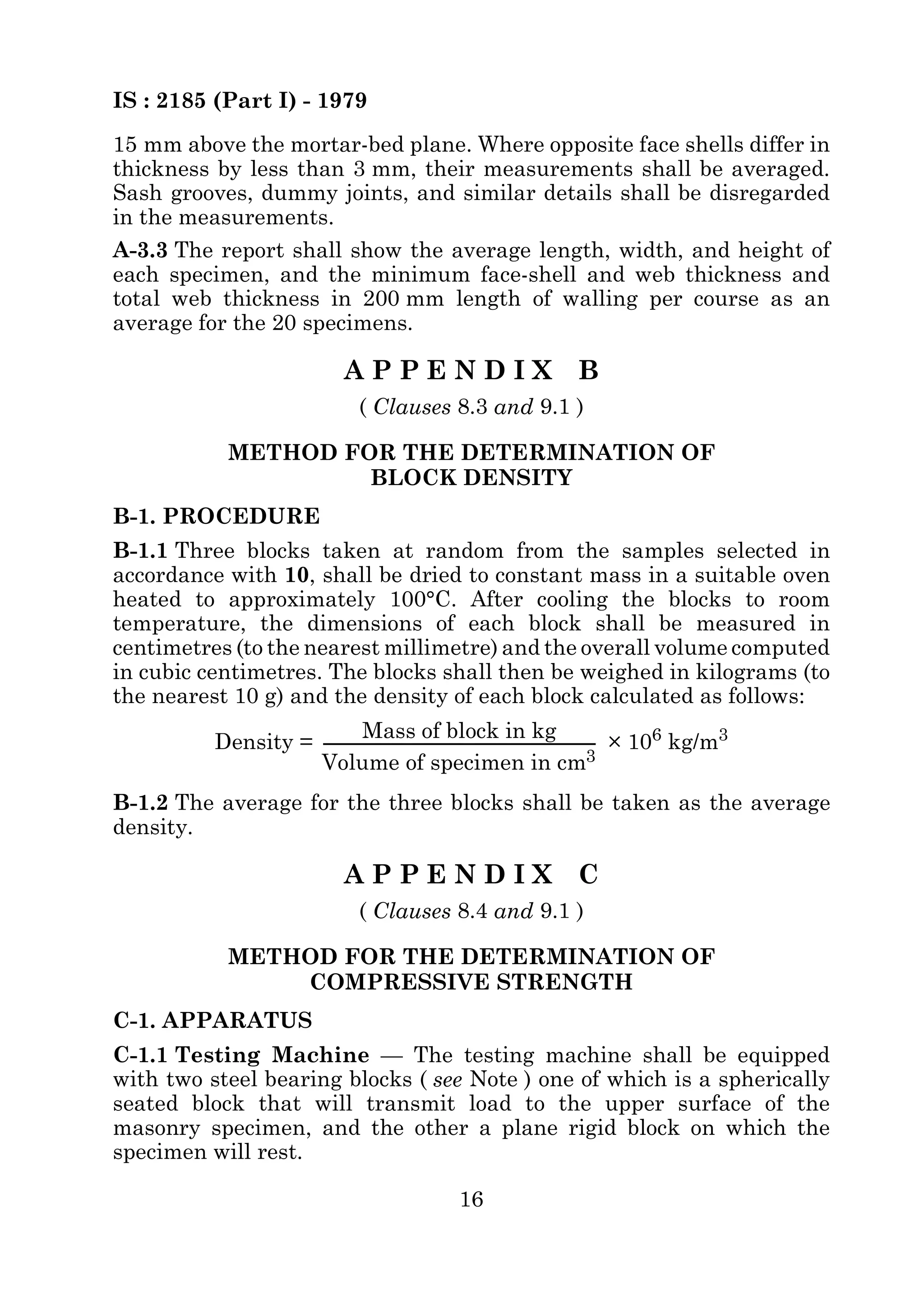 Is 2185 1 1979(2003) | PDF