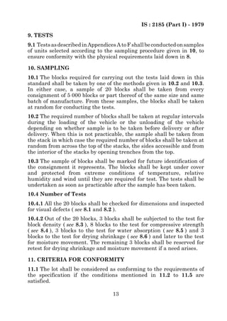 Is 2185 1 1979(2003) | PDF