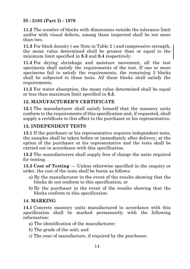 Is 2185 1 1979(2003) | PDF | Civil Engineering Industry | Industries