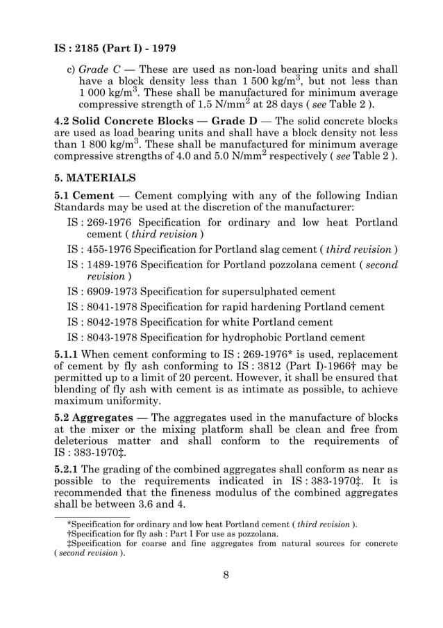 Is 2185 1 1979(2003) | PDF | Civil Engineering Industry | Industries