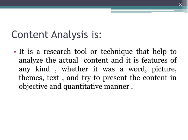 content analysis | PPT