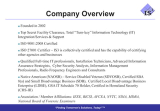 IS3 Capabilities Brief | PPT