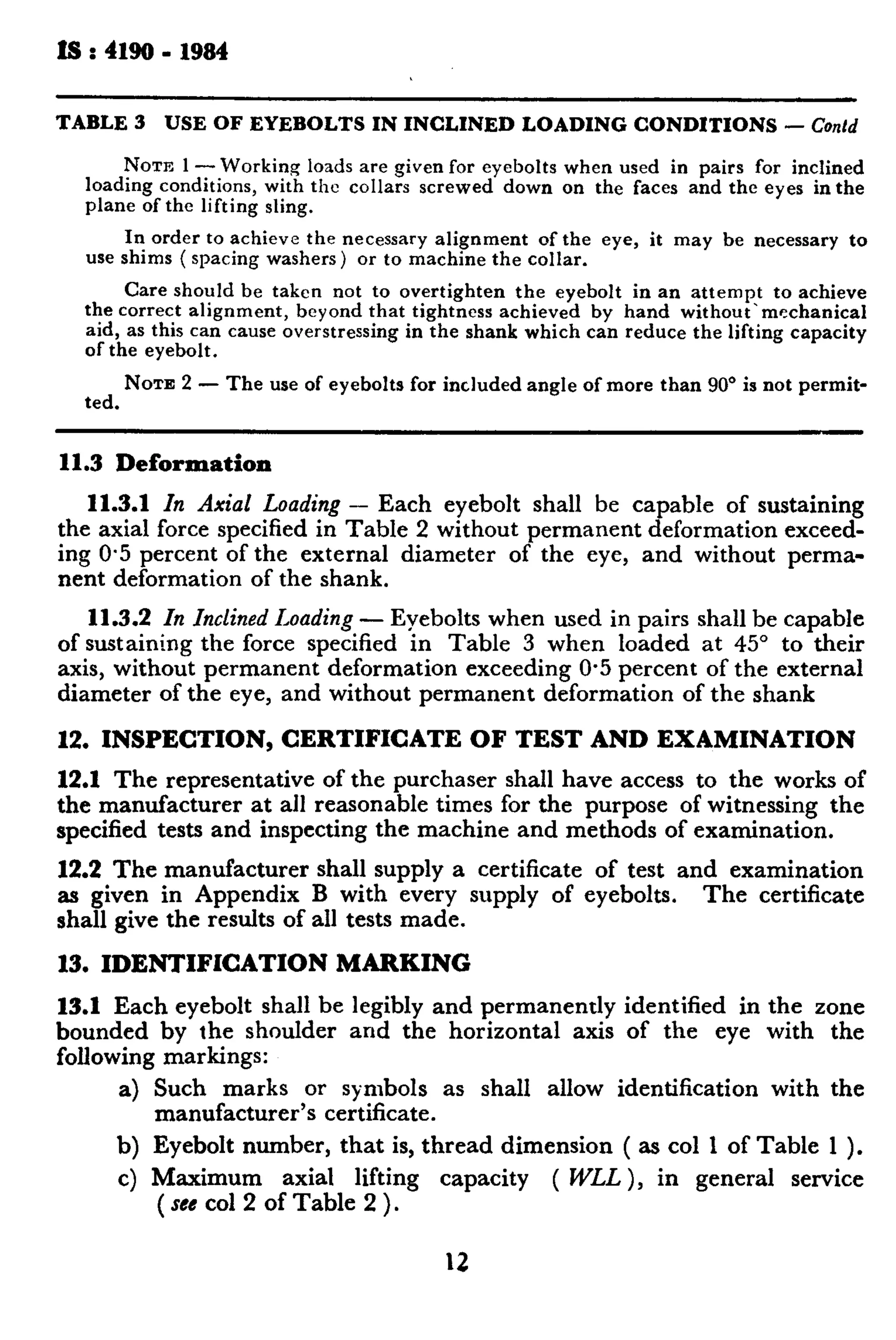 Is 4190.1984 lifting eye bolts | PDF