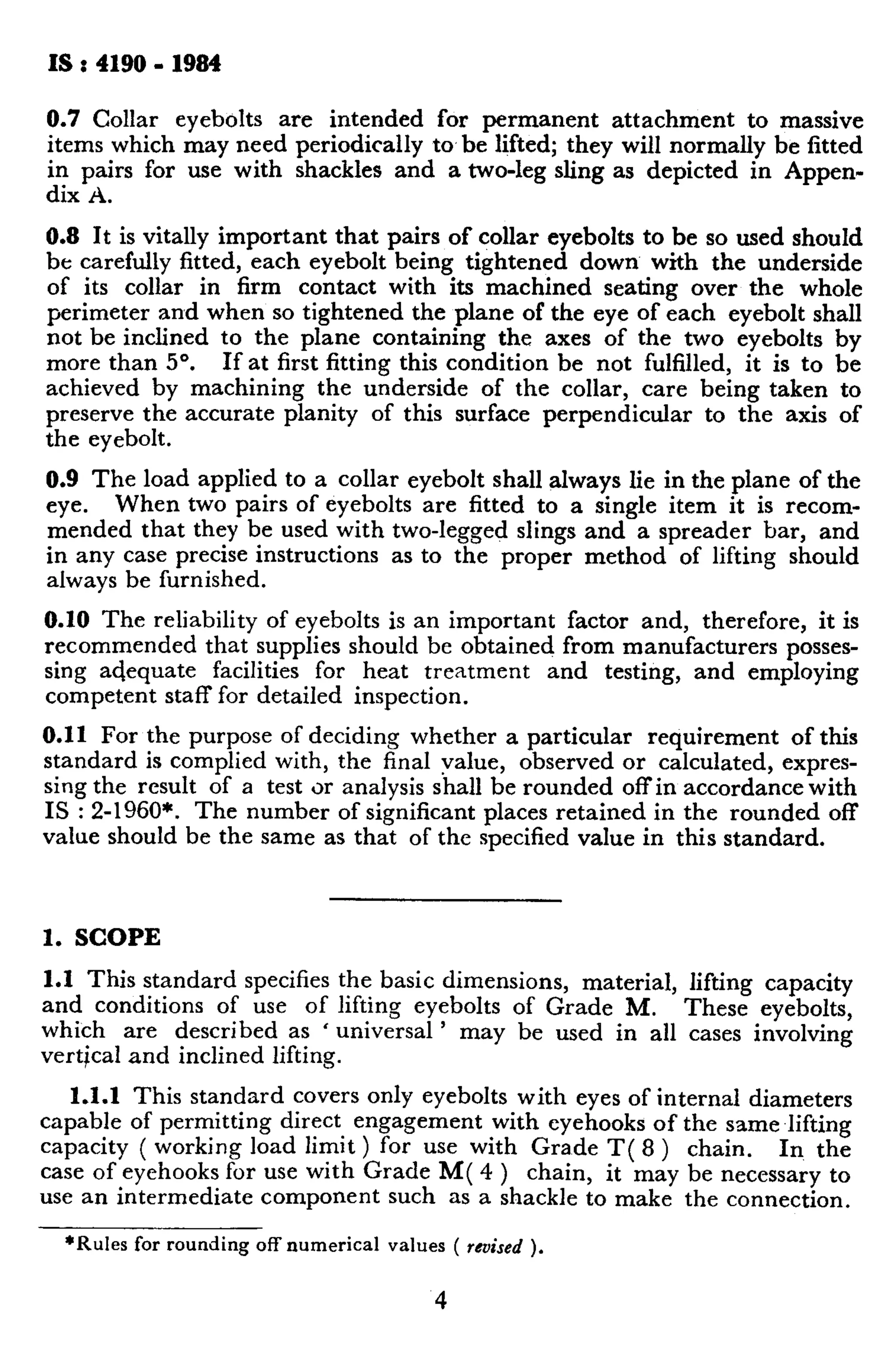 Is 4190.1984 lifting eye bolts | PDF