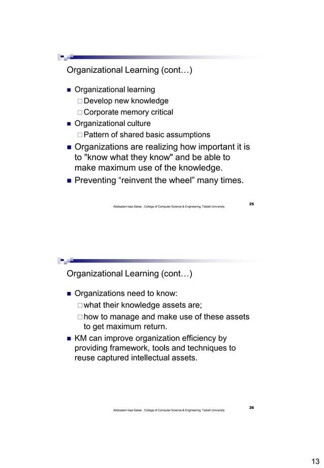 Is421 lecture01(intro to knowledge management systems) | PDF