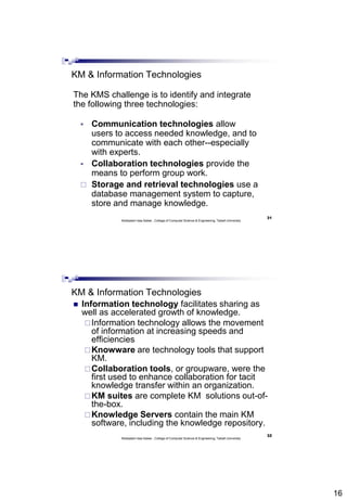Is421 lecture01(intro to knowledge management systems) | PDF