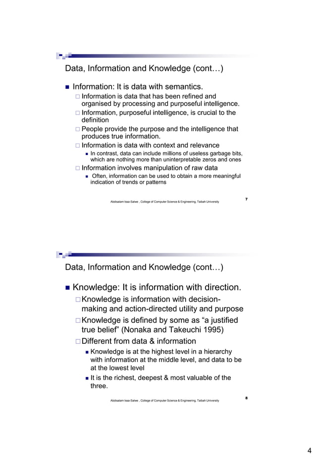Is421 lecture01(intro to knowledge management systems) | PDF