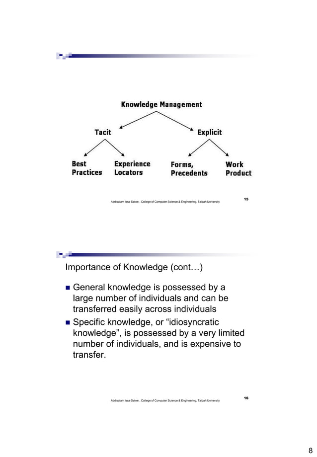 Is421 lecture01(intro to knowledge management systems) | PDF