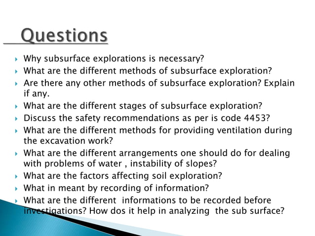 IS 4453: 2009 METHODS OF SUBSURFACE EXPLORATION | PPTX