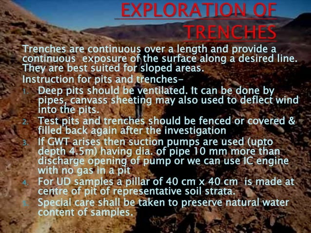 IS 4453: 2009 METHODS OF SUBSURFACE EXPLORATION | PPTX