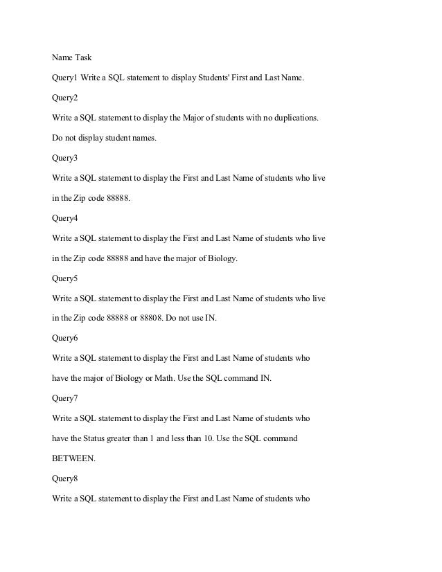 Is582 Week 1 I Lab 1 Sql Queries Using Access