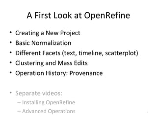 Theory & Practice of Data Cleaning: Introduction to OpenRefine | PPT