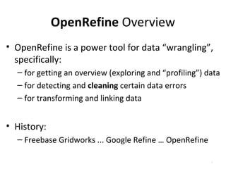 Theory & Practice of Data Cleaning: Introduction to OpenRefine | PPT
