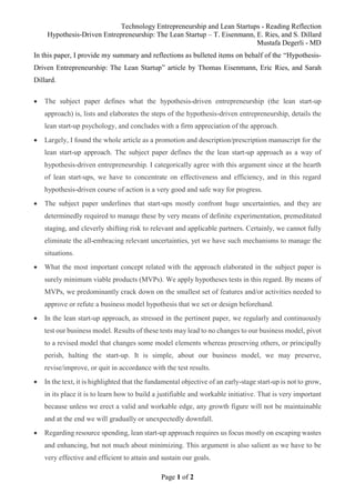 Mustafa Degerli - 2016 - Technology Entrepreneurship and Lean Startups ...