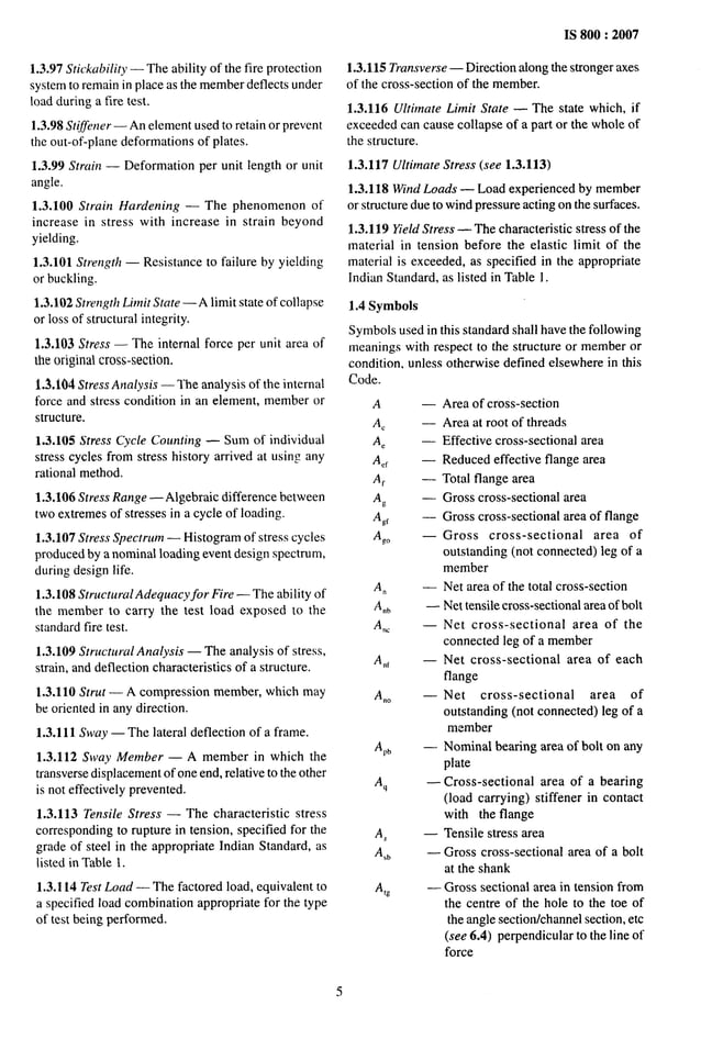 IS 800-2007.pdf is code for str design for civil engg | PDF