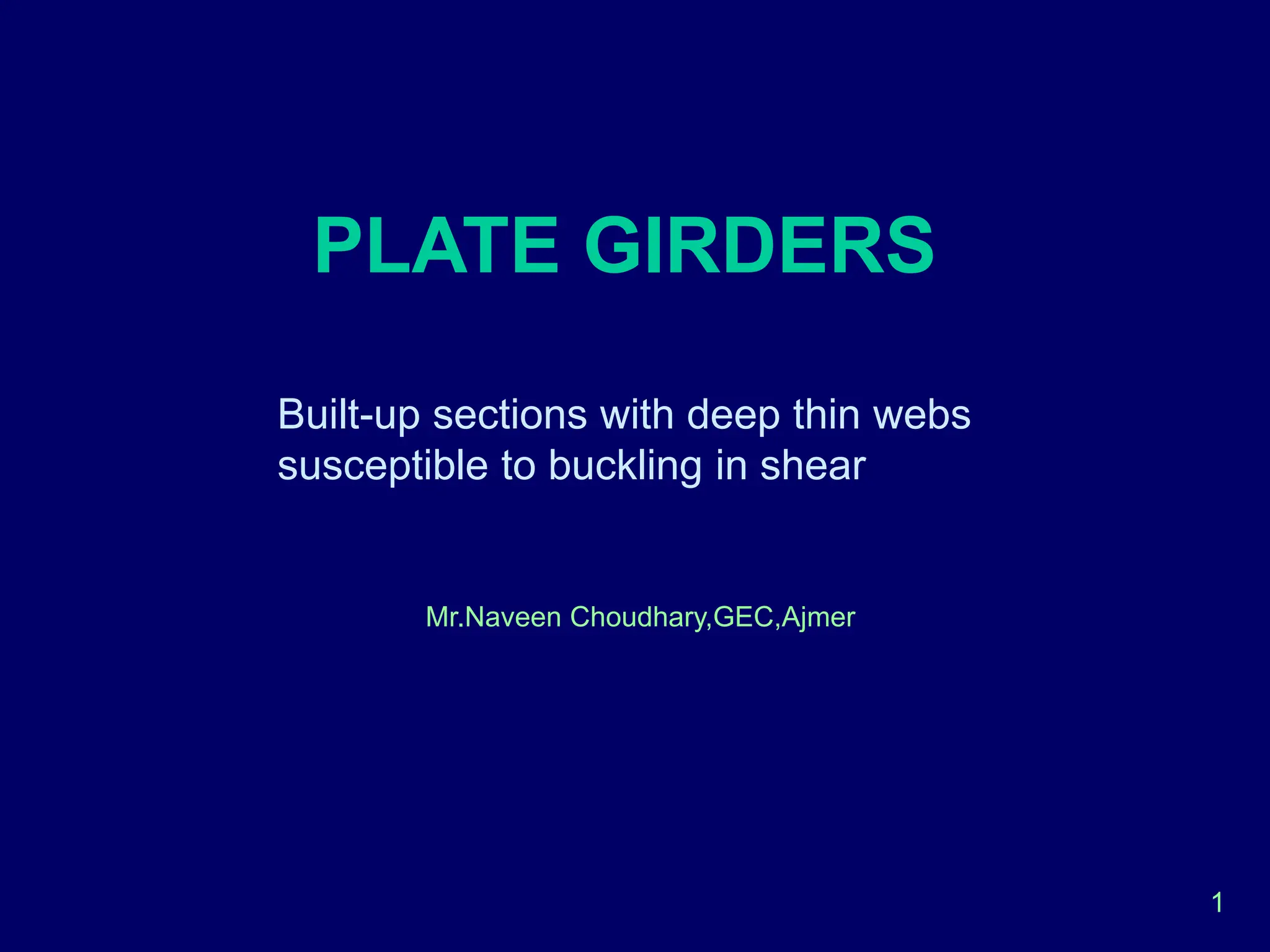 IS800-2007 Plate Girder.ppt