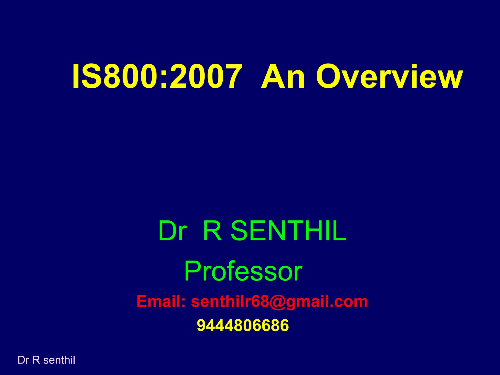 IS800overview based on IS800 indian steel code | PPT