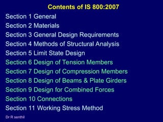 IS800overview based on IS800 indian steel code | PPT