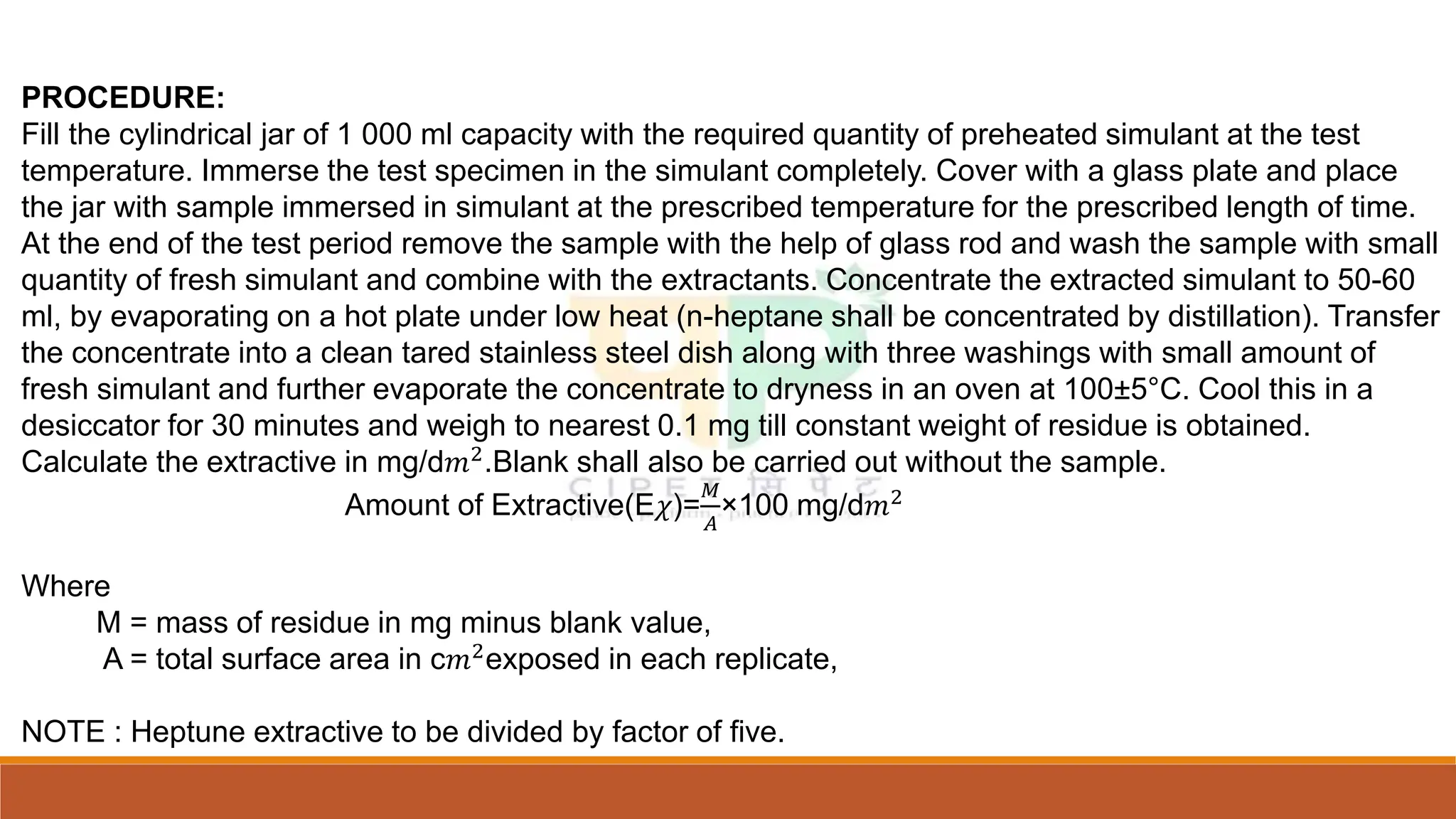 IS 9845 overall migration test for woven sac | PPTX