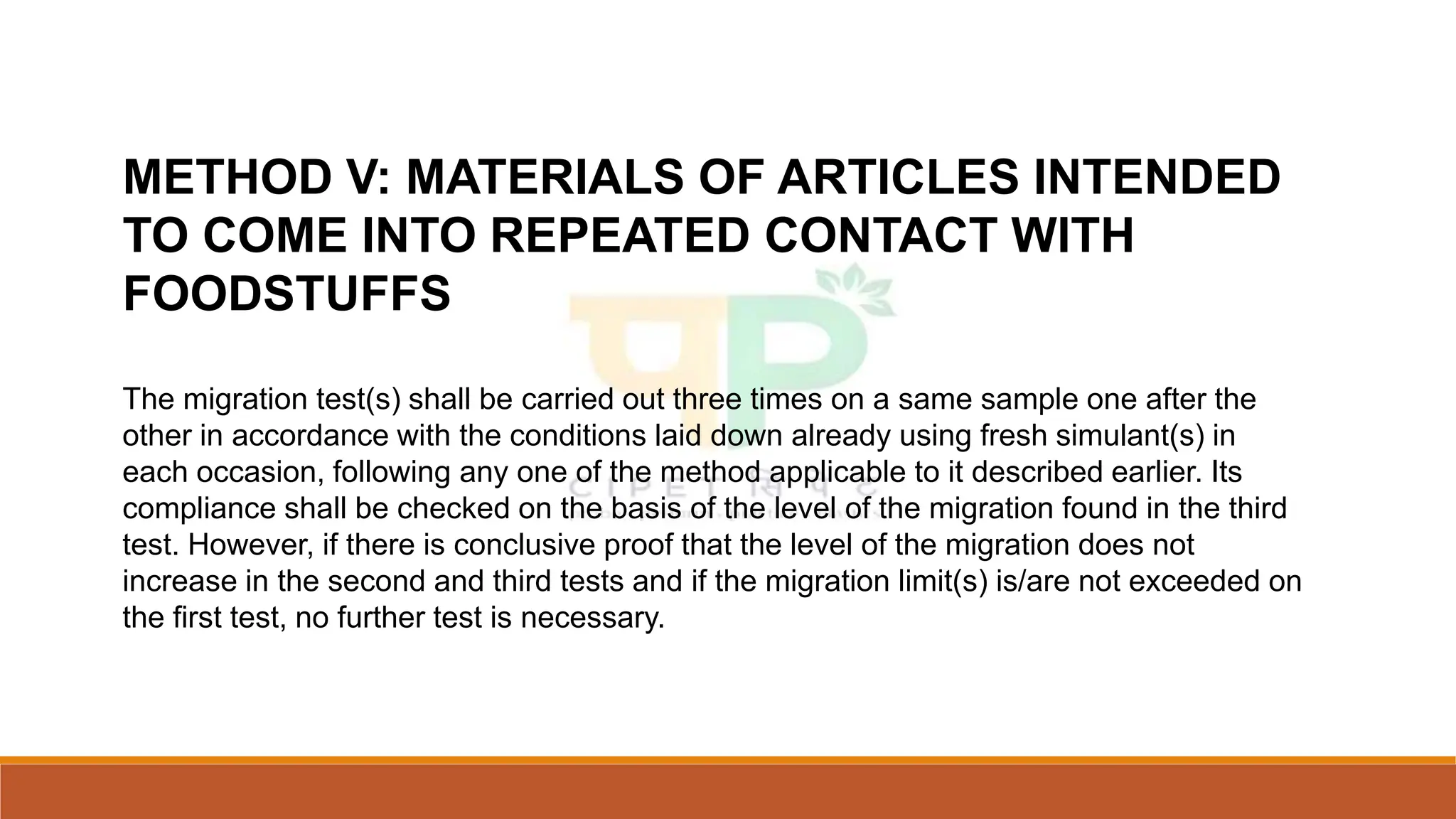 IS 9845 overall migration test for woven sac | PPTX