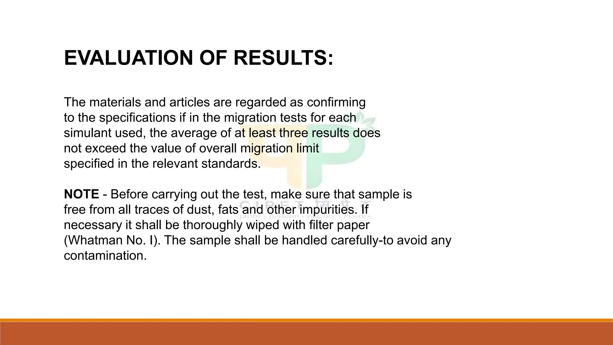 IS 9845 overall migration test for woven sac | PPTX