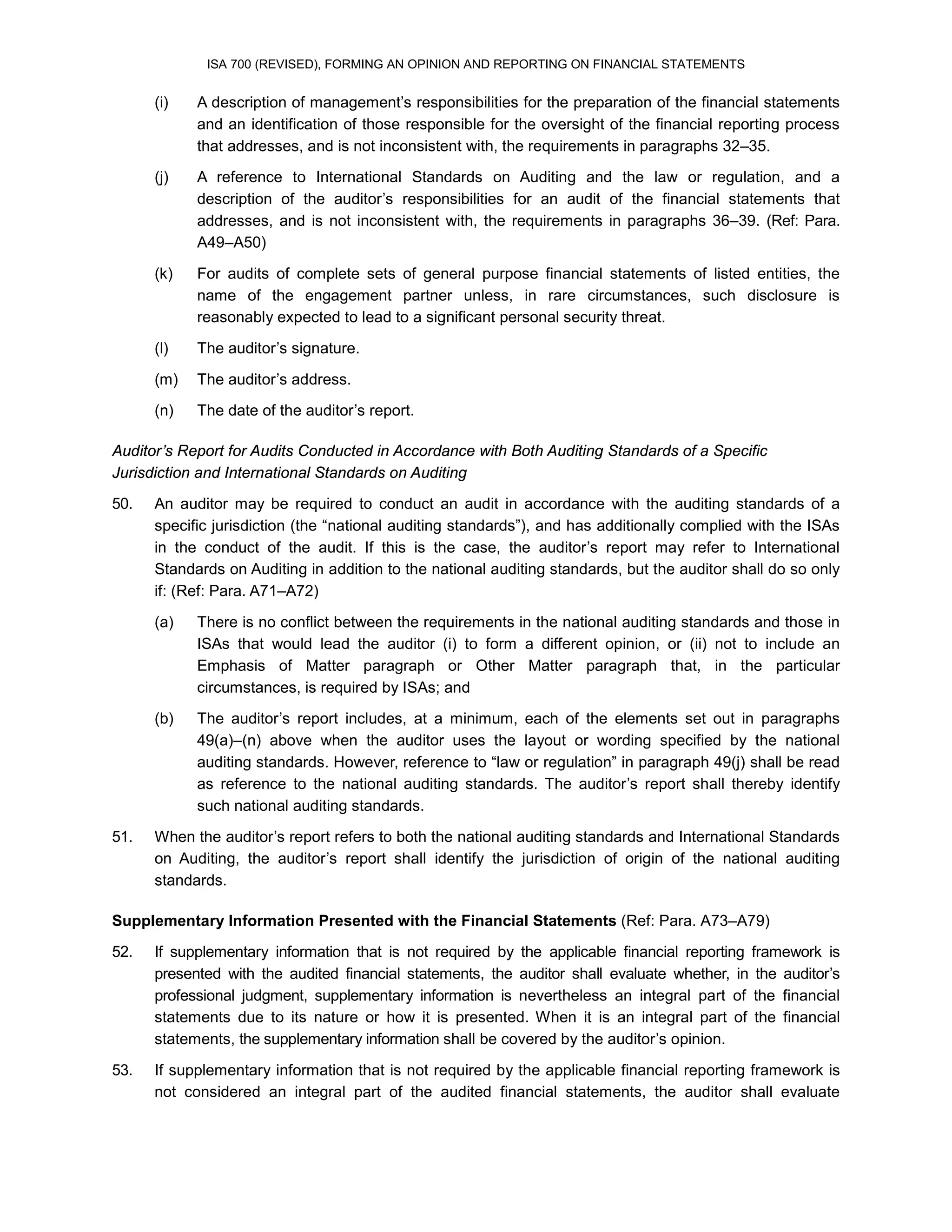 ISA: 700-Revised | PDF