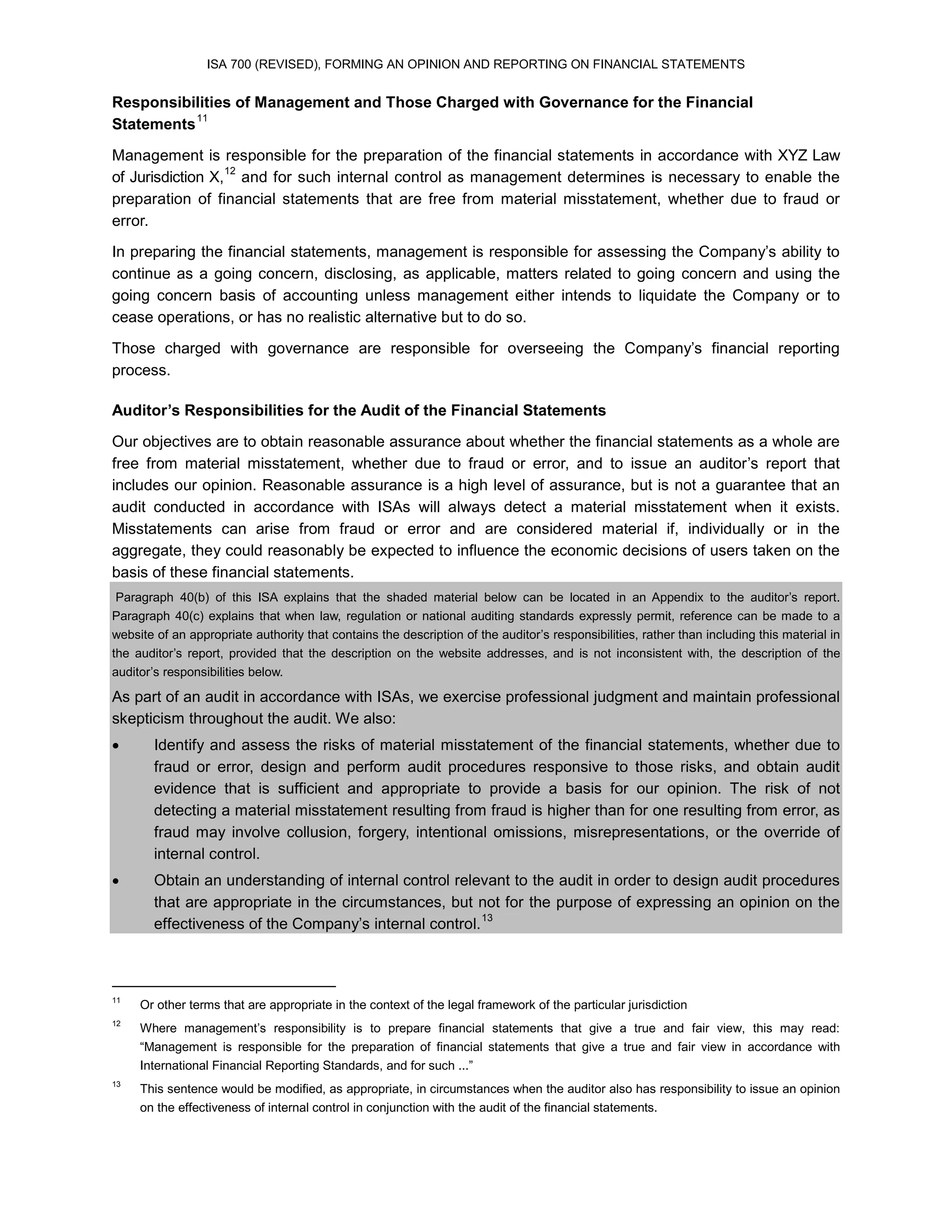 ISA: 700-Revised | PDF