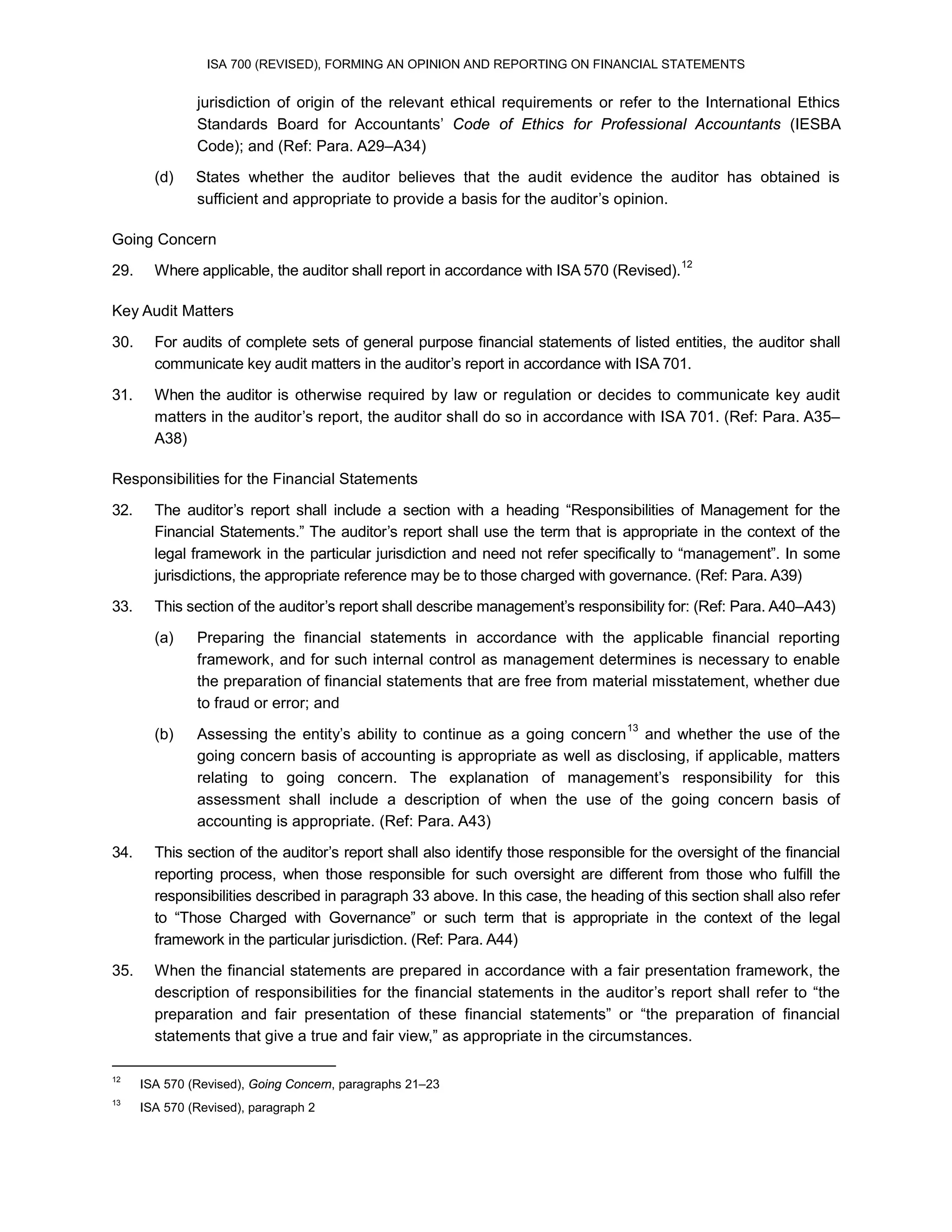 ISA: 700-Revised | PDF