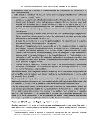 ISA: 700-Revised | PDF