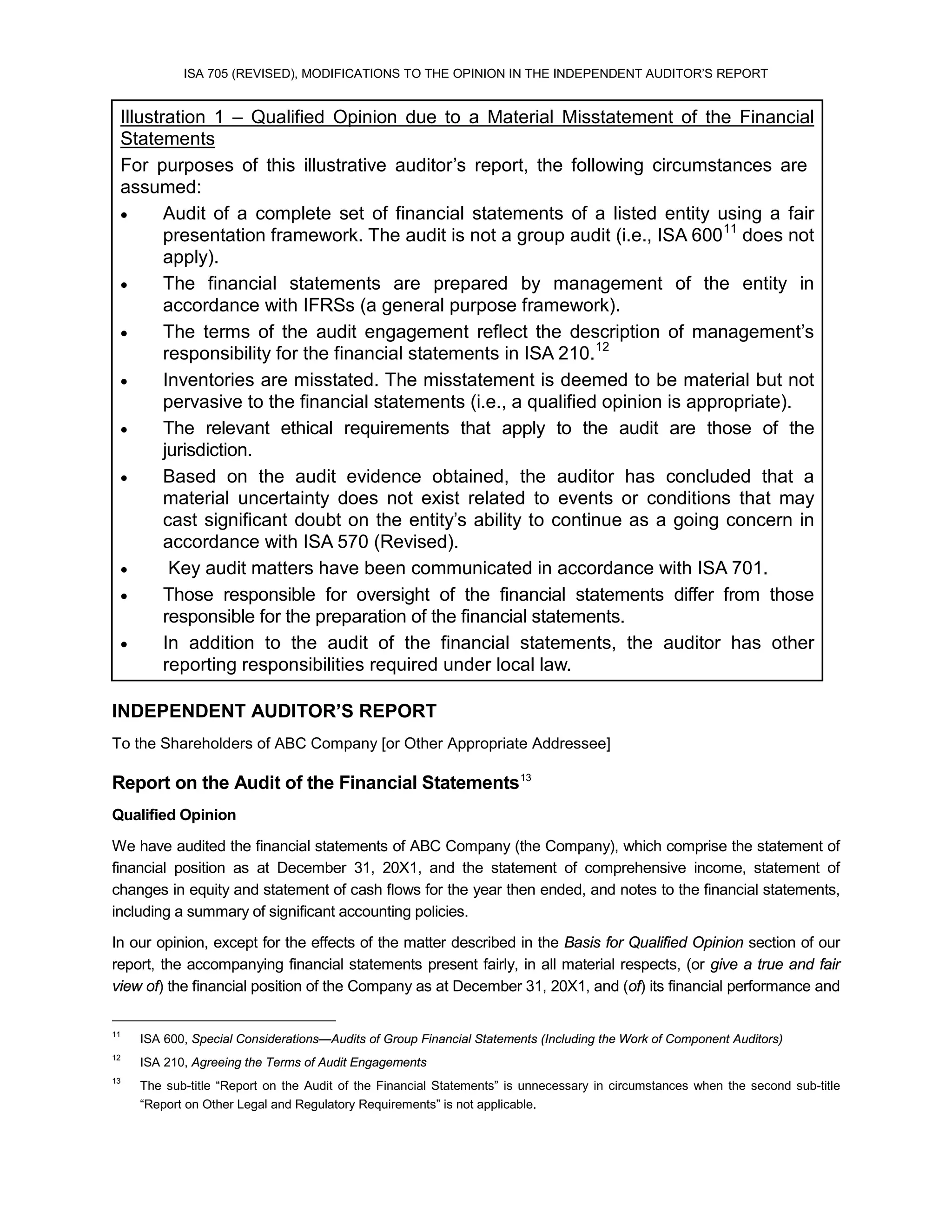 ISA: 705-Revised | PDF