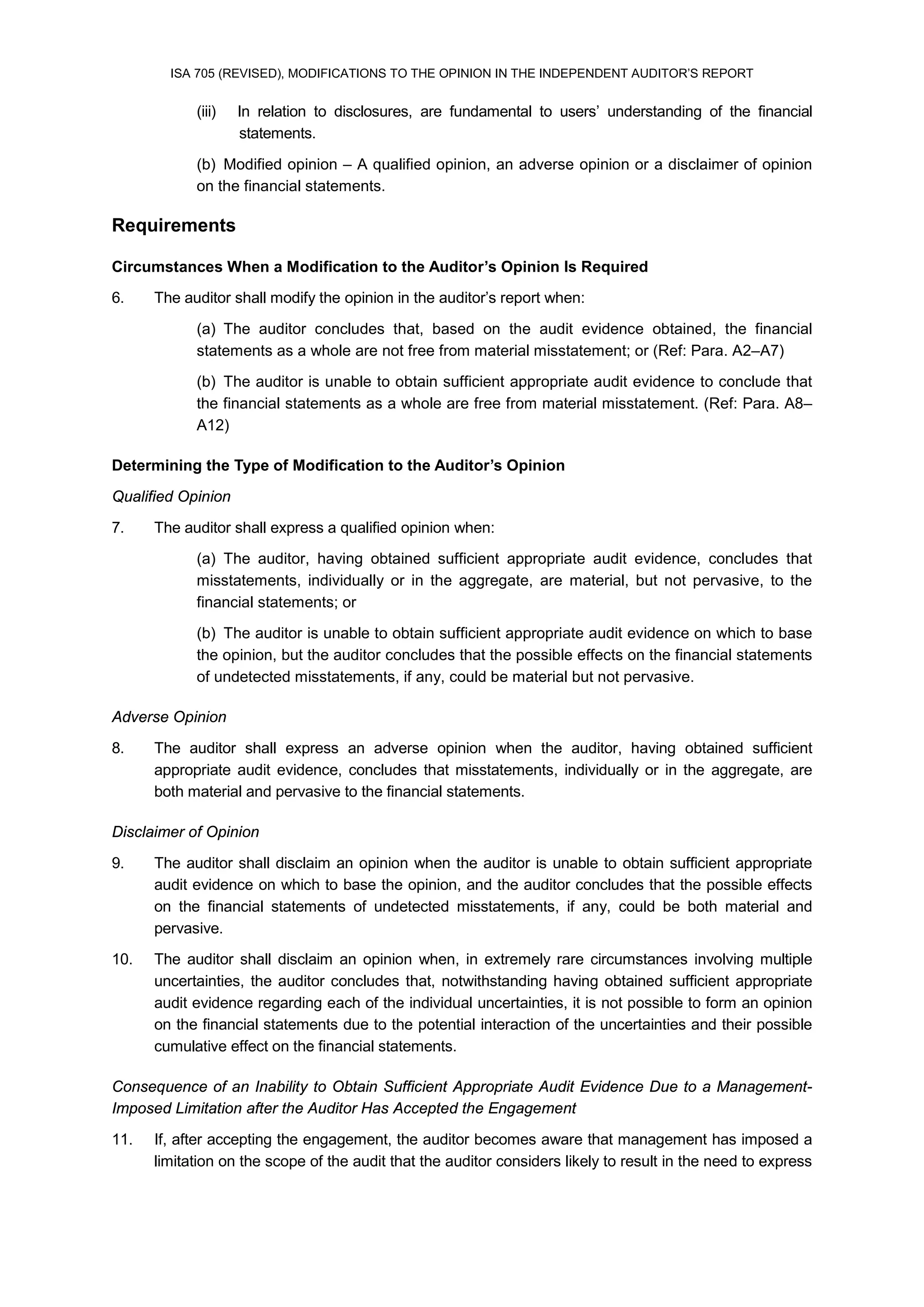 ISA: 705-Revised | PDF