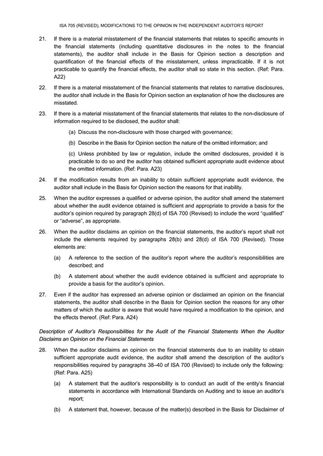 ISA: 705-Revised | PDF