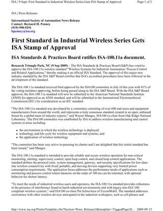 Isa100 approved by isa annotated | PDF