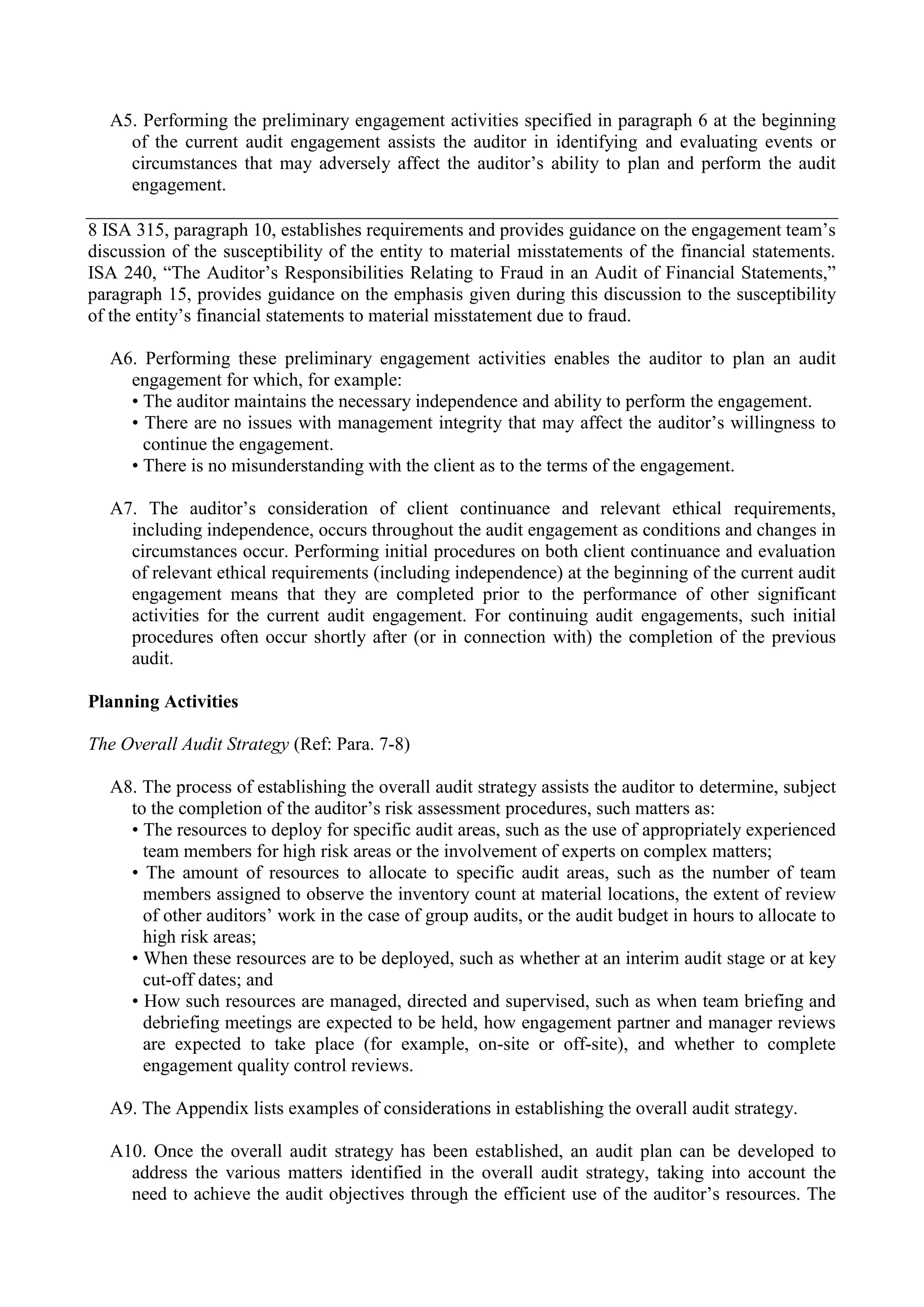 Isa 300 Planning An Audit Of Financial Statements En Ingles | DOCX