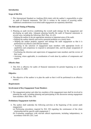 Isa 300 Planning An Audit Of Financial Statements En Ingles | DOCX