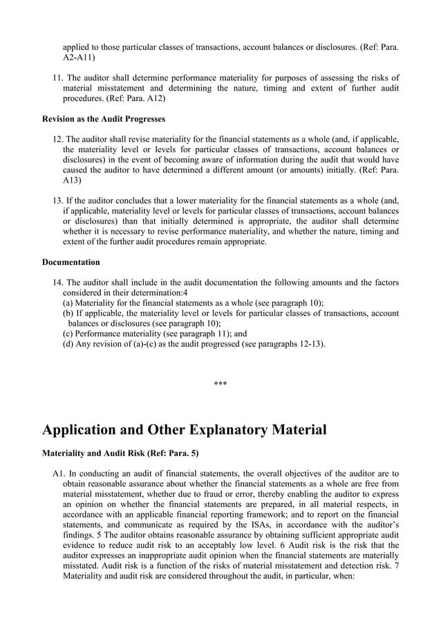 Isa 320 materiality in planning and performing an audit en ingles ...