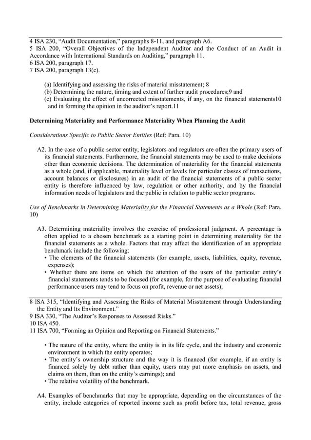 Isa 320 materiality in planning and performing an audit en ingles ...