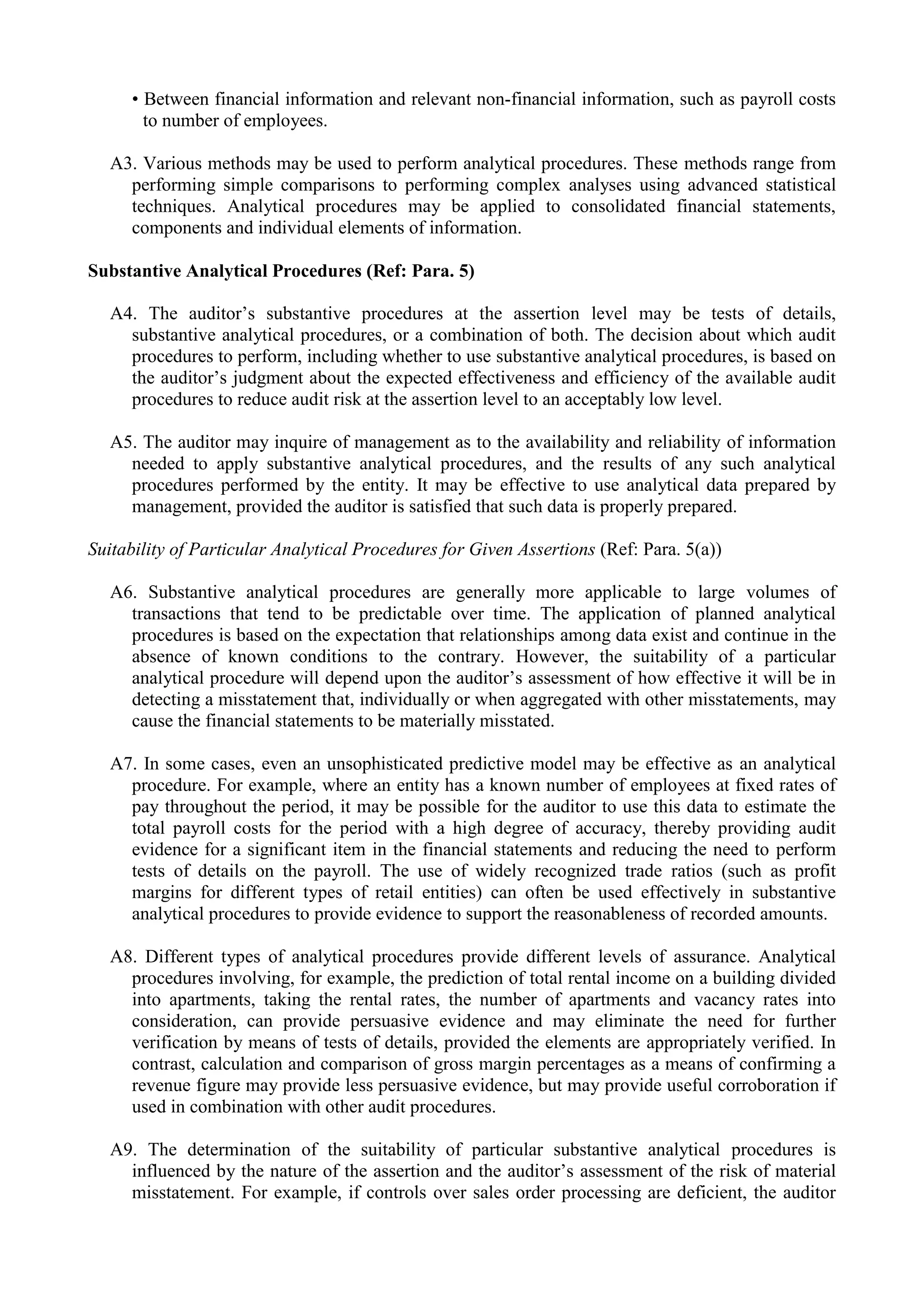 Isa 520 analytical procedures en ingles | DOCX