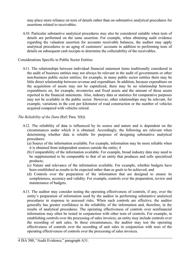 Isa 520 analytical procedures en ingles | DOCX | Business Accounting & Finance | Business