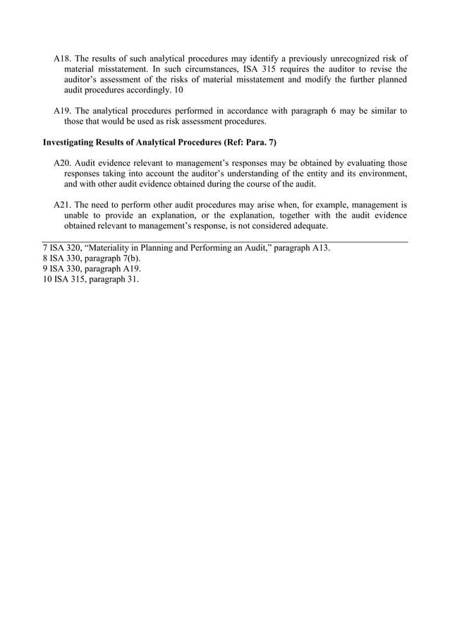 Isa 520 analytical procedures en ingles | DOCX | Business Accounting & Finance | Business