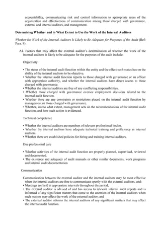 Isa 610 using the work of internal auditors en ingles | PDF