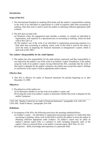 Isa 620 Using The Work Of An Auditor’S Expert En Ingles | PDF