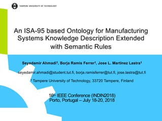 An ISA-95 based Ontology for Manufacturing Systems Knowledge Description Extended with Semantic ...