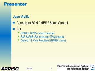 Manufacturing Execution System (MES) ISA95 standard update.ppt