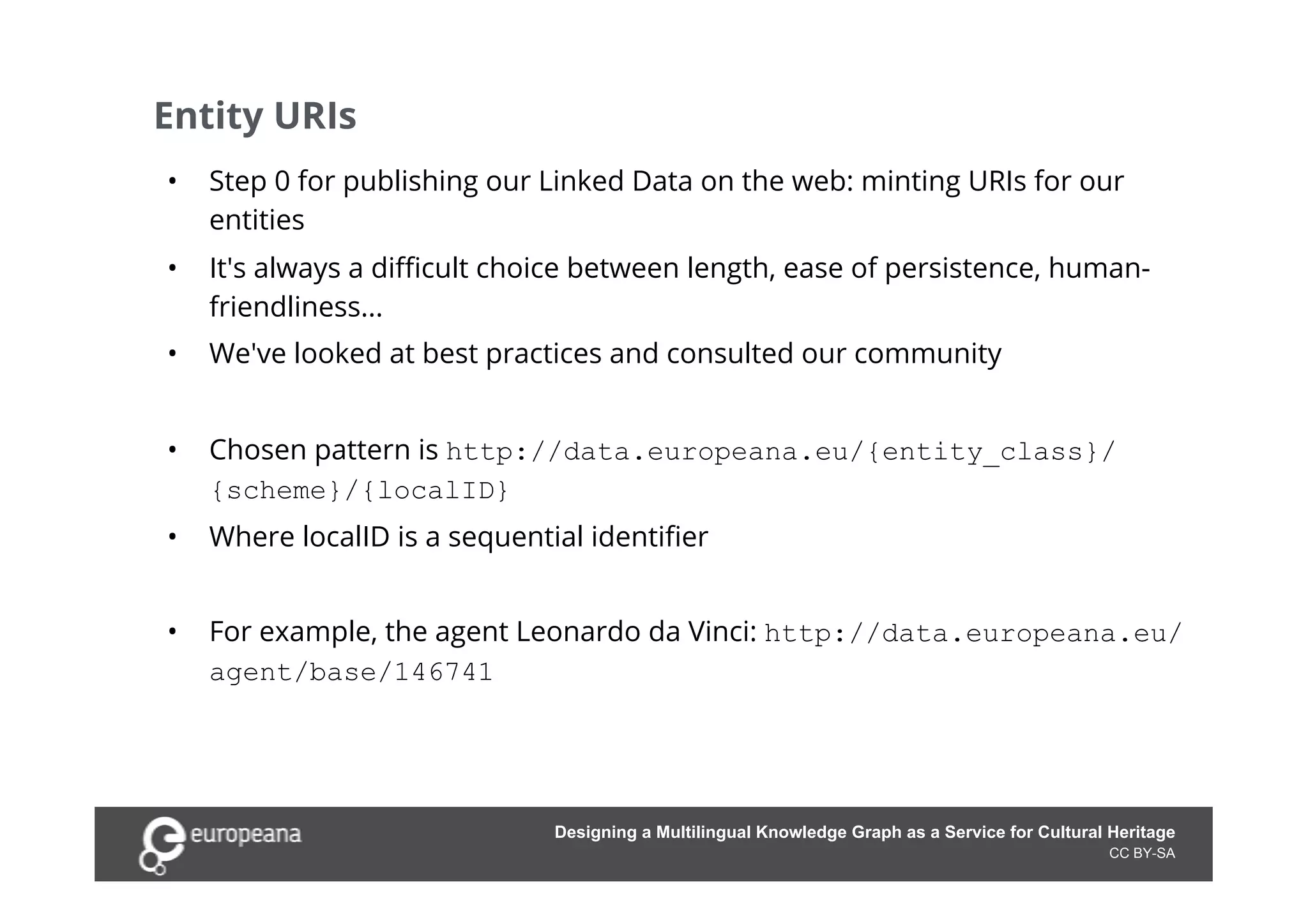 Designing a multilingual knowledge graph - DCMI2018